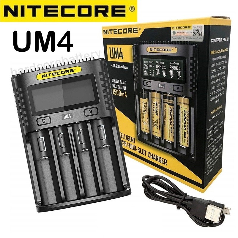 Original NITECORE UM2 UM4 USB 5V 2 4Slot Charger LCD Smart Charging Li ...