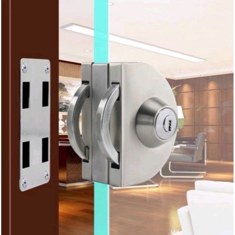 lorna 10-12mm Glass Door Lock with Keys for Home Hotel Bathroom 304 ...