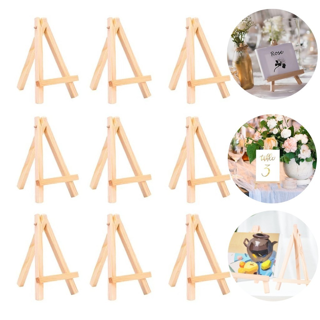 10 Pcs 5 Inches Small Display Easels, Mini Wood easels Tabletop Easels ...