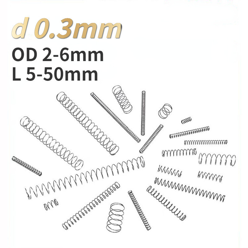 【XJK】Small spring SUS304 compression spring d0.3mm OD3/4/5/6mm length 5 ...
