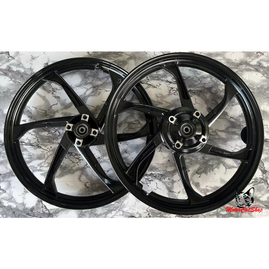 🔥Enkei Sport Rim 6 Batang 🔥 Yamaha Y125 Hitam, Cutting Y125Z Sport Rim ...