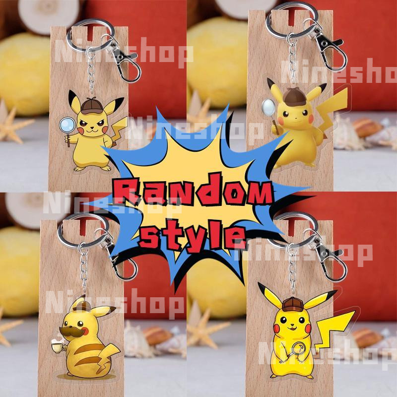 Pokemon Pikachu keychain Acrylic pendant cartoon cartoon anime hanging ...