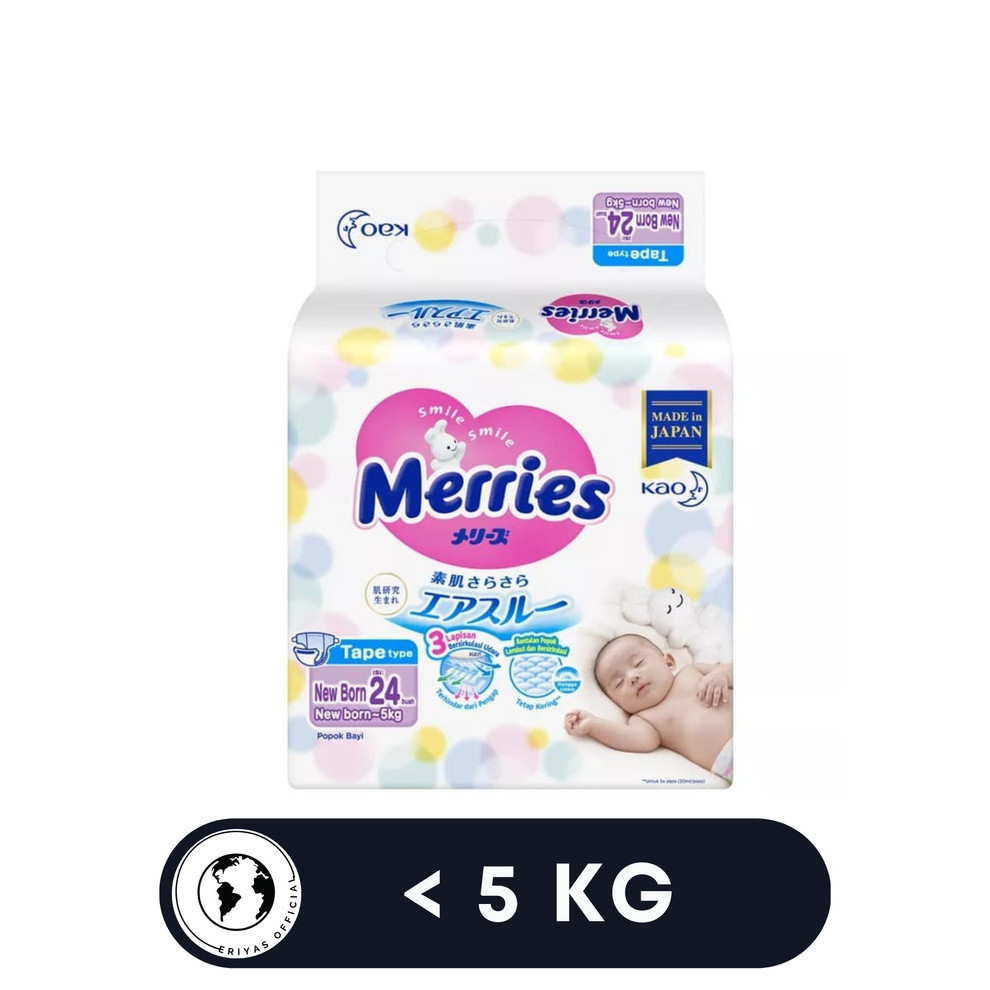 Merries Tape Premium Adhesive Baby Diapers NB 24pcs | Shopee Malaysia