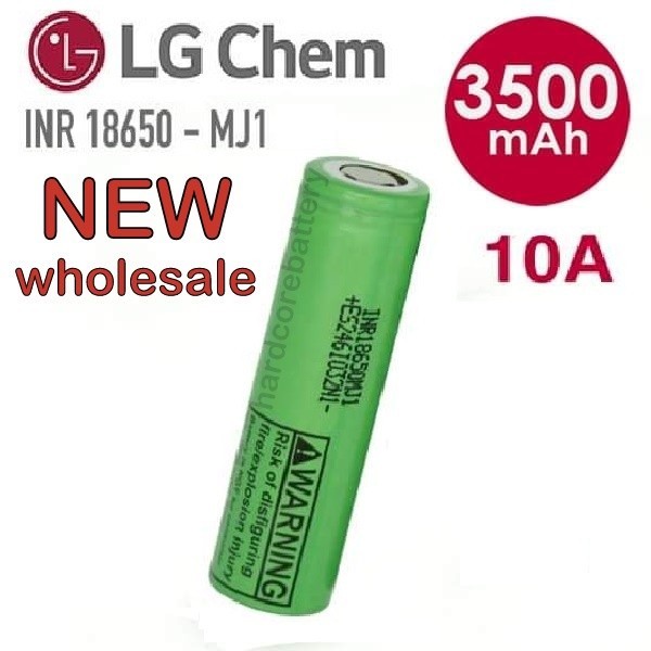 Authentic LG MJ1 18650 3500mAh Battery 3.7v 10A High Drain Capacity ...