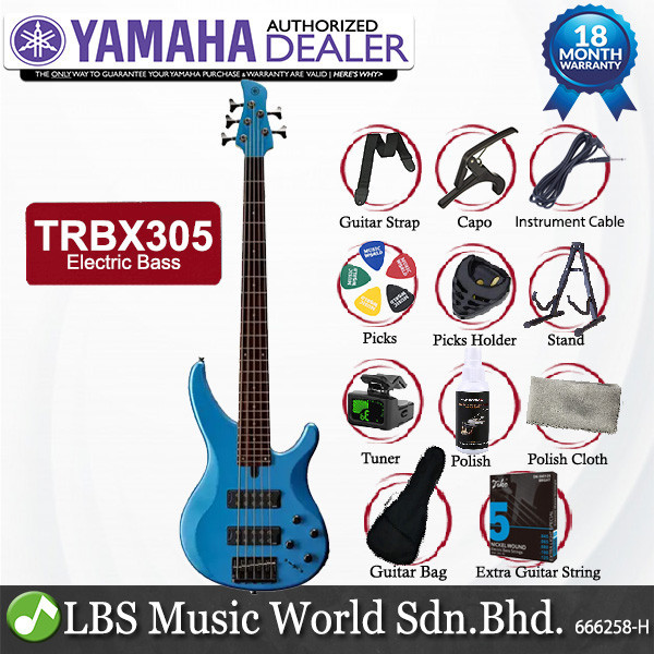 Yamaha TRBX305 5 String Electric Bass Guitar Mahogany Body with 2 ...