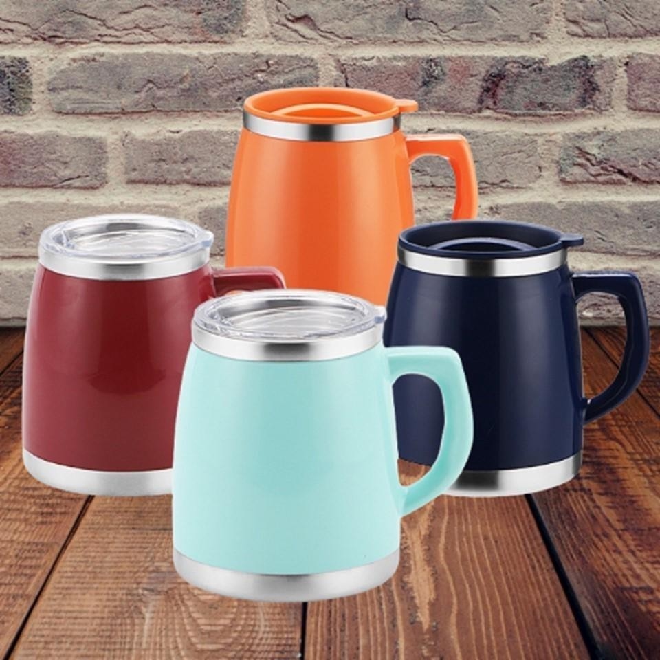 Coffee Mug 500ml Drink Cup Flask Double Insulated Wall Keep Hot And ...