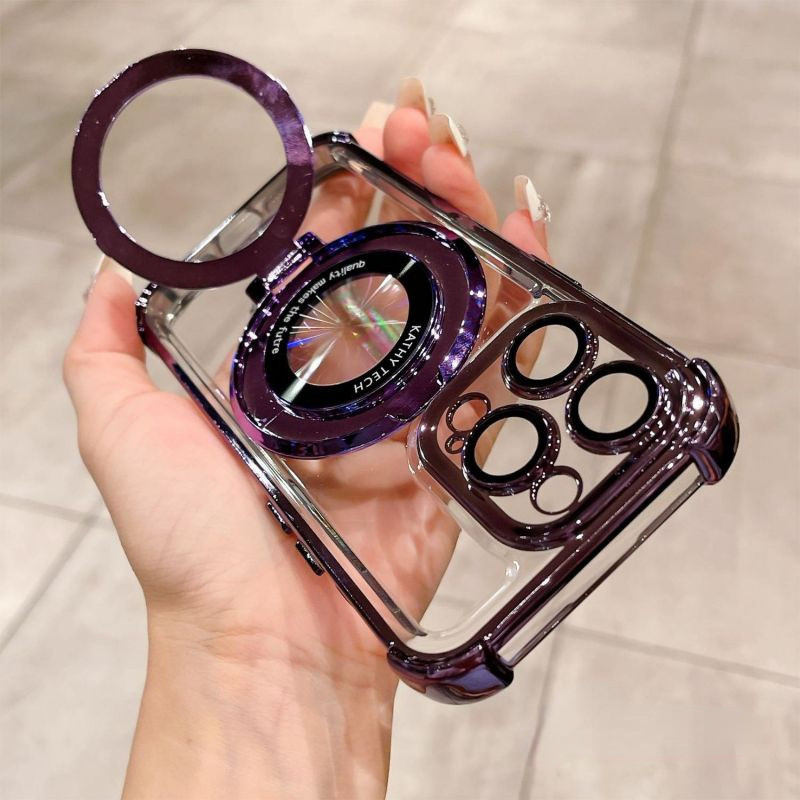 luxury Transparent Magnetic Grips Case For Iphone 15 Pro Max 14 13 12 ...