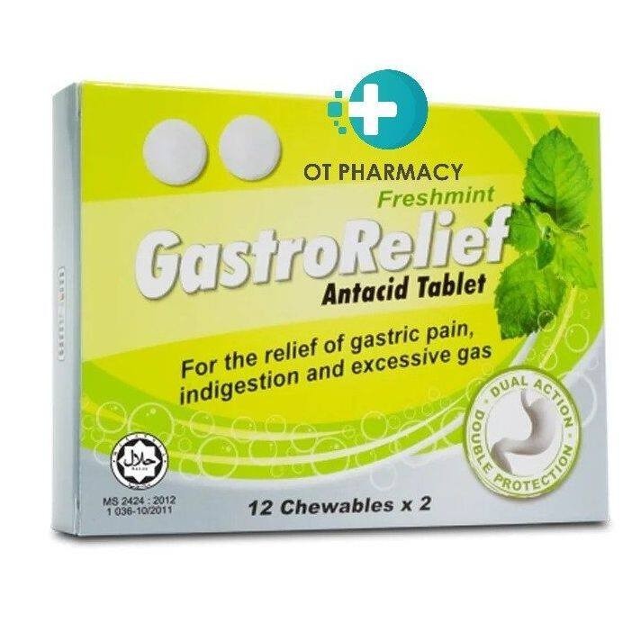 Gastrorelief Freshmint/Blackcurrant Antacid Tablet 24 Chewables ...