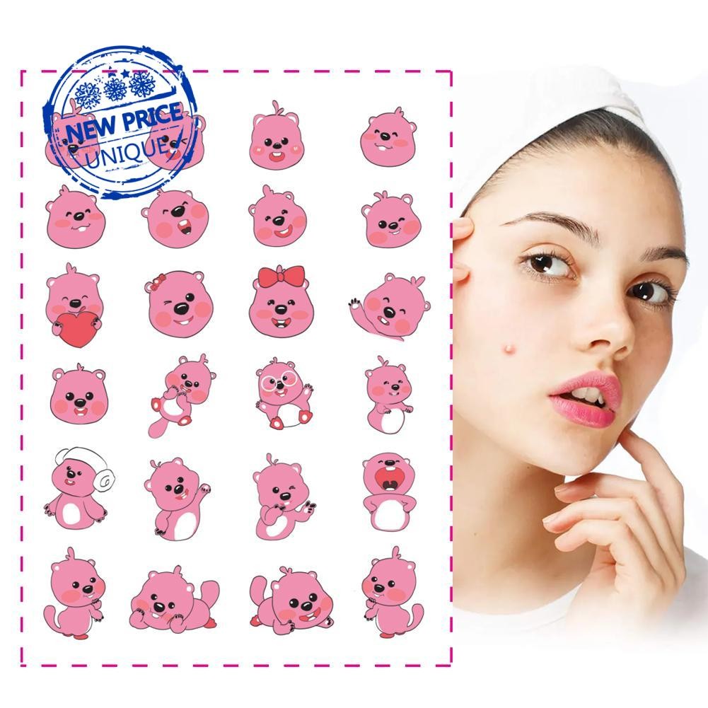 STAR Sheet Cute Loopy Acne Care Hydrocolloid Pink Patch Pimples Acne ...