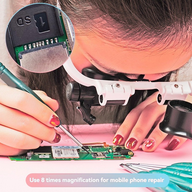 Magnifying Glass with 2Led Light 8X/15X/23X Telescopic Magnifier Loupes ...