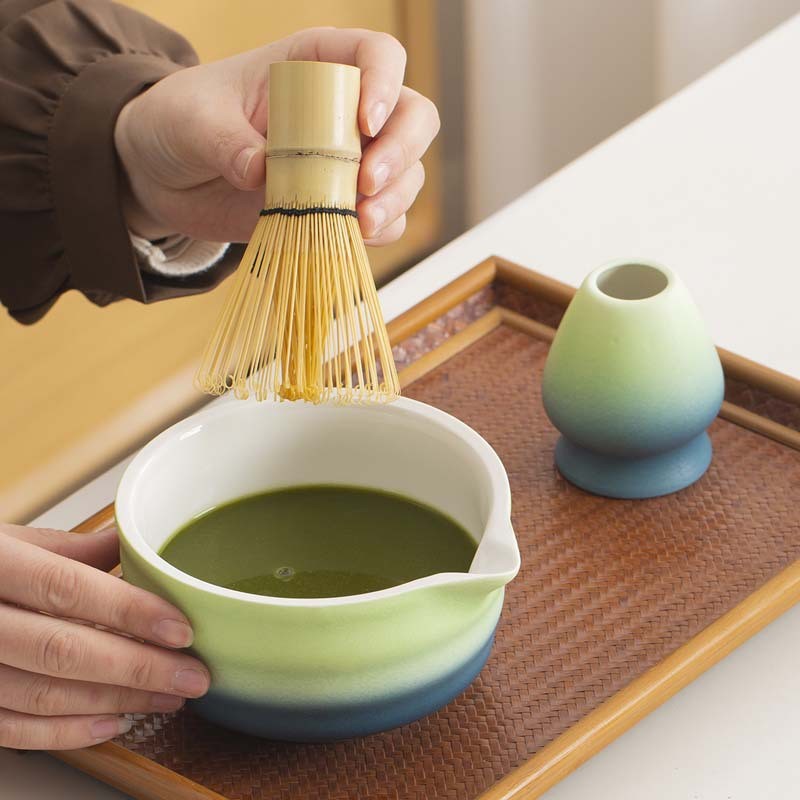 Matcha Tea Set 2-Piece Set Matcha Bowl with Mouth Matcha Brush Holder ...