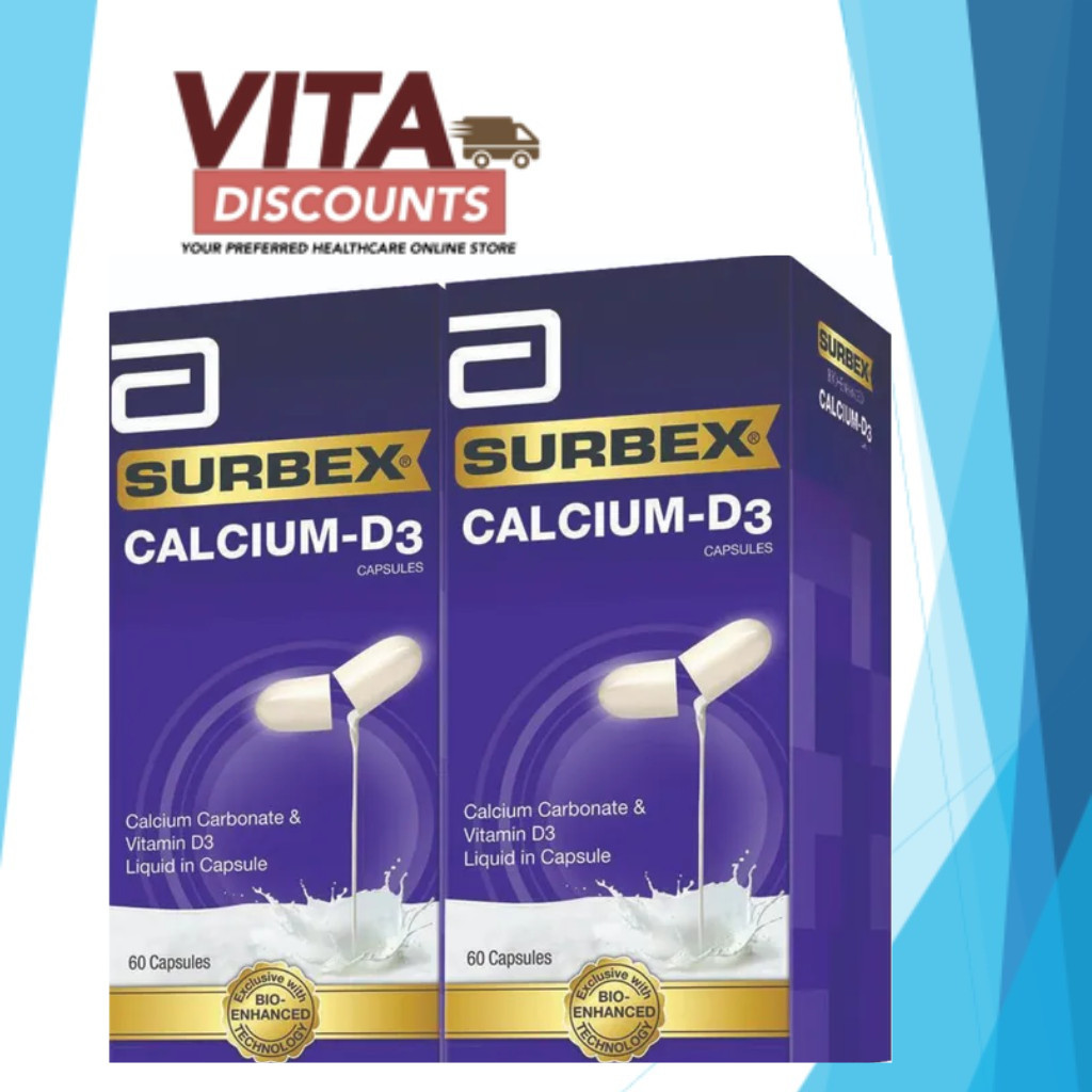 SURBEX CALCIUM-D3 CAPS 60S PACK-OF-2 EXP09/2026 | Shopee Malaysia