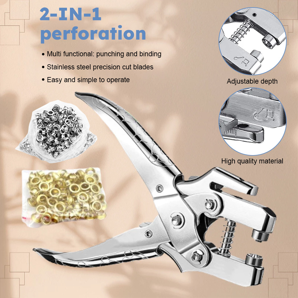 2 in 1 Eyelet Puncher Grommet Eyelet Plier Eyelet Hole Punch Plier ...