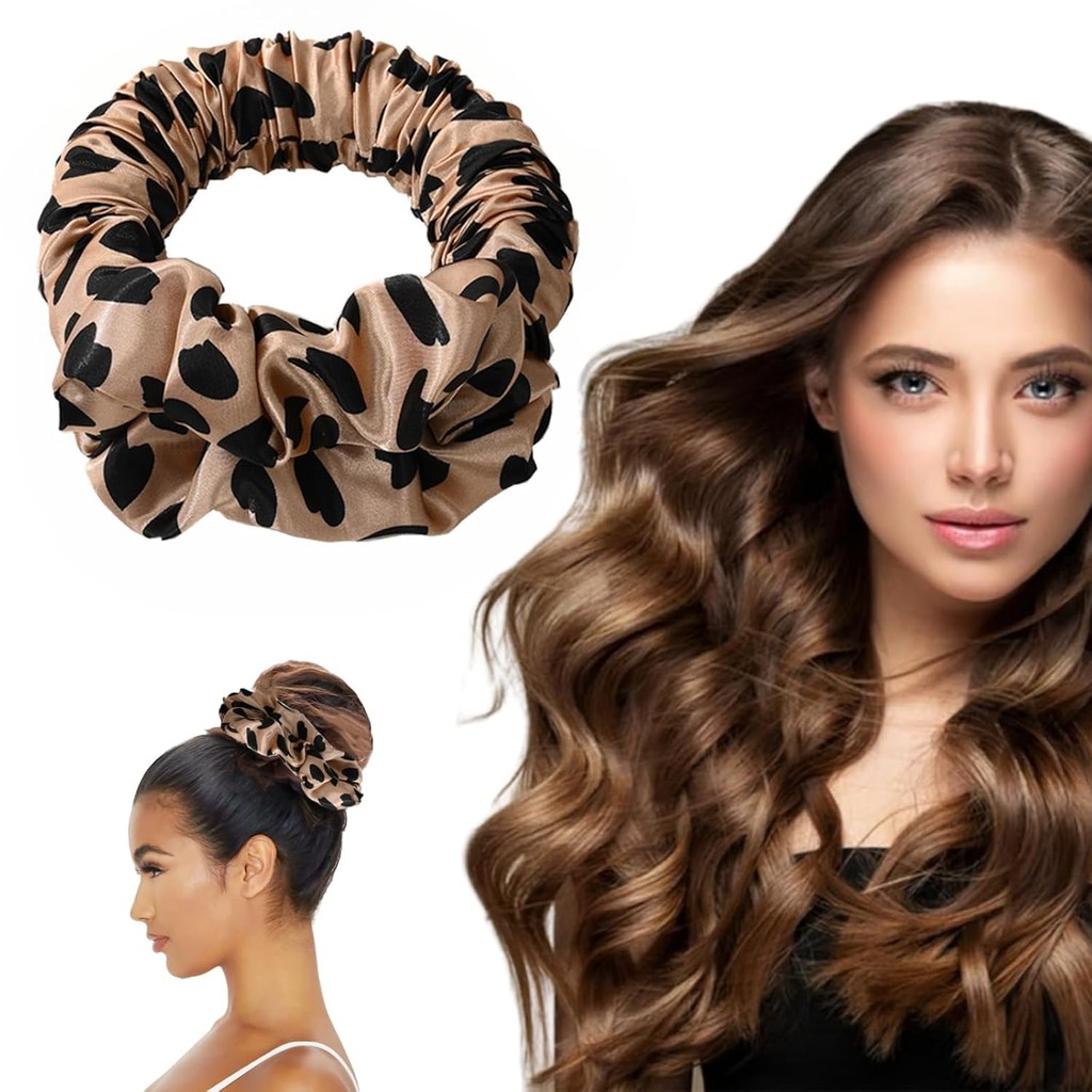 Heatless Hair Curler Scrunchie, Brown dots - Premium Quality, No Heat ...