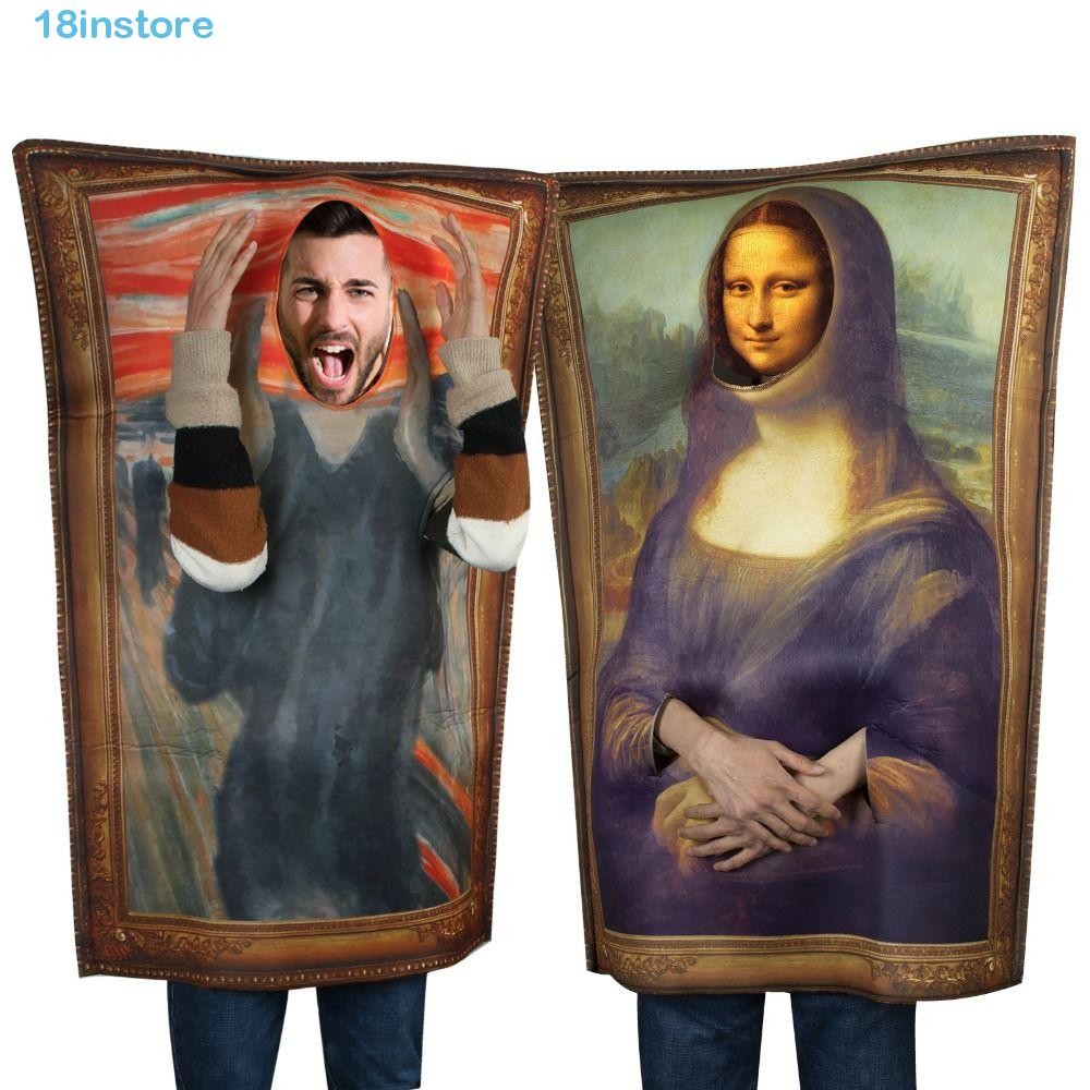 INSTORE Mona Lisa Costumes, Prank Costumes Funny Mona Lisa Jumpsuit ...