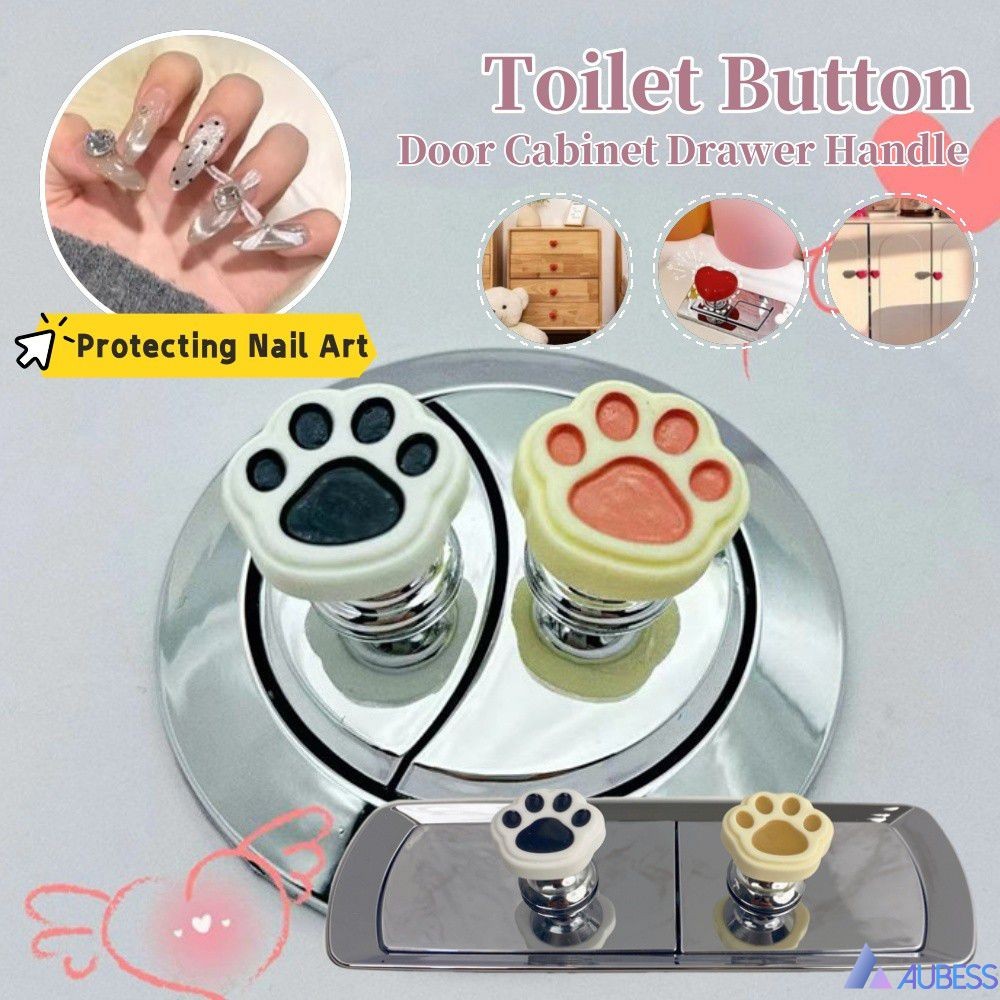 Toilet Tank Push Button Creative Cat Claw Long Nail Art Auxiliary ...