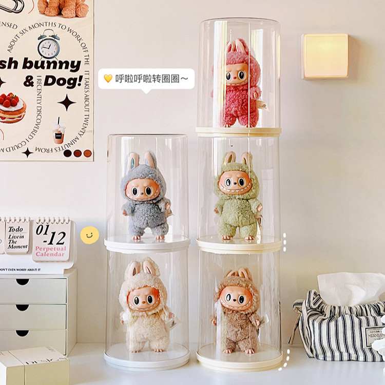 Cartoon Labubu Display Box Rotatable Blind Box Display Stand To Store A ...