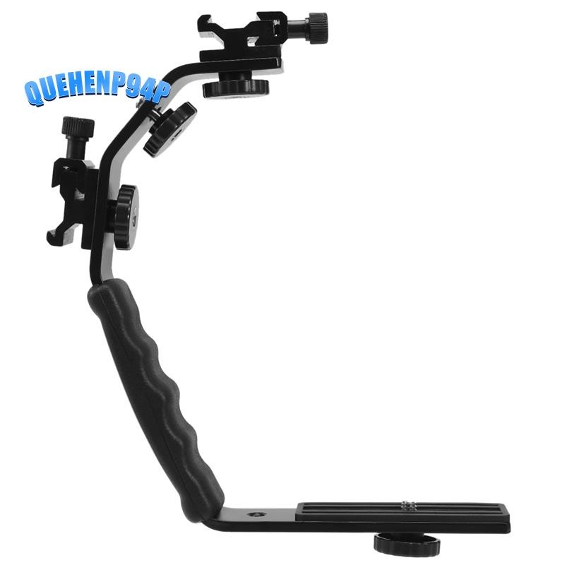 Camera L Bracket Mount Video Grip L-Bracket Dual Flash Cold Shoe Mount ...