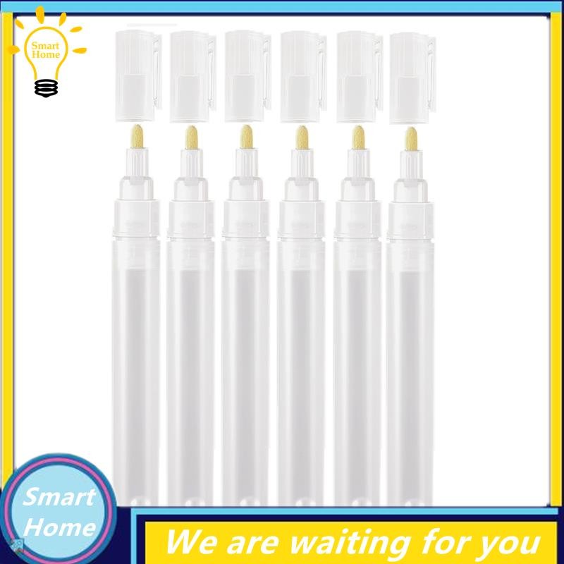 [Hmou] 6Pcs Empty Fillable Blank Paint Touch Up Pen Markers,Round ...