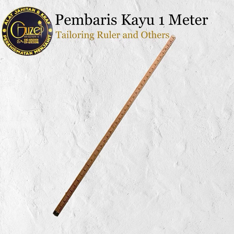 1 METER WOODEN RULER /PEMBARIS KAYU 1 METER / TAILORING RULER ...