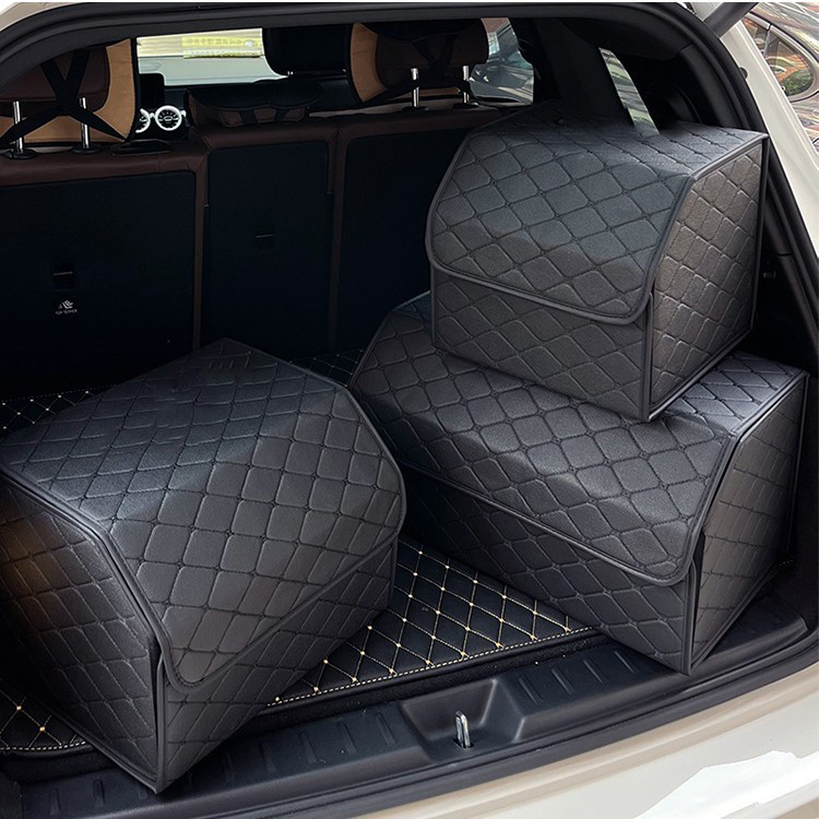 📦Large Capacity📦Car Trunk Storage Bag PU Leather Vehicle Organizer ...