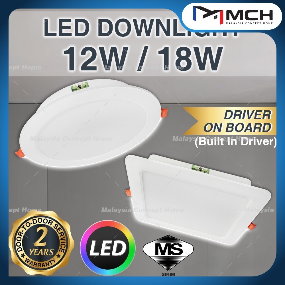 [SIRIM]DRIVER ON BOARD LED DOWNLIGHT 12W/18W 4"/6" Lampu Siling Rumah ...