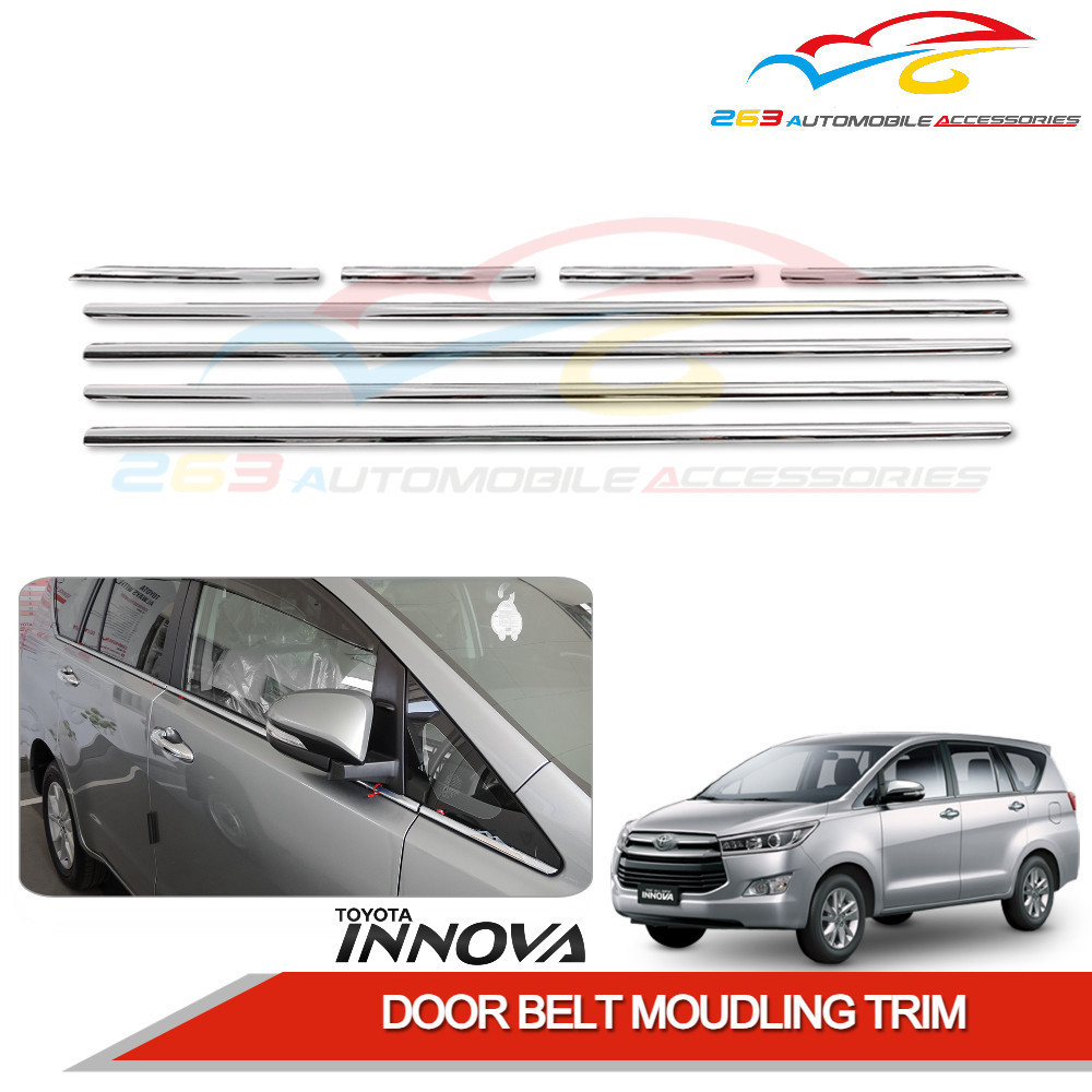 TOYOTA INNOVA 2017-2022 DOOR BELT MOULDING 'STAINLESS STEEL' (CHROME ...