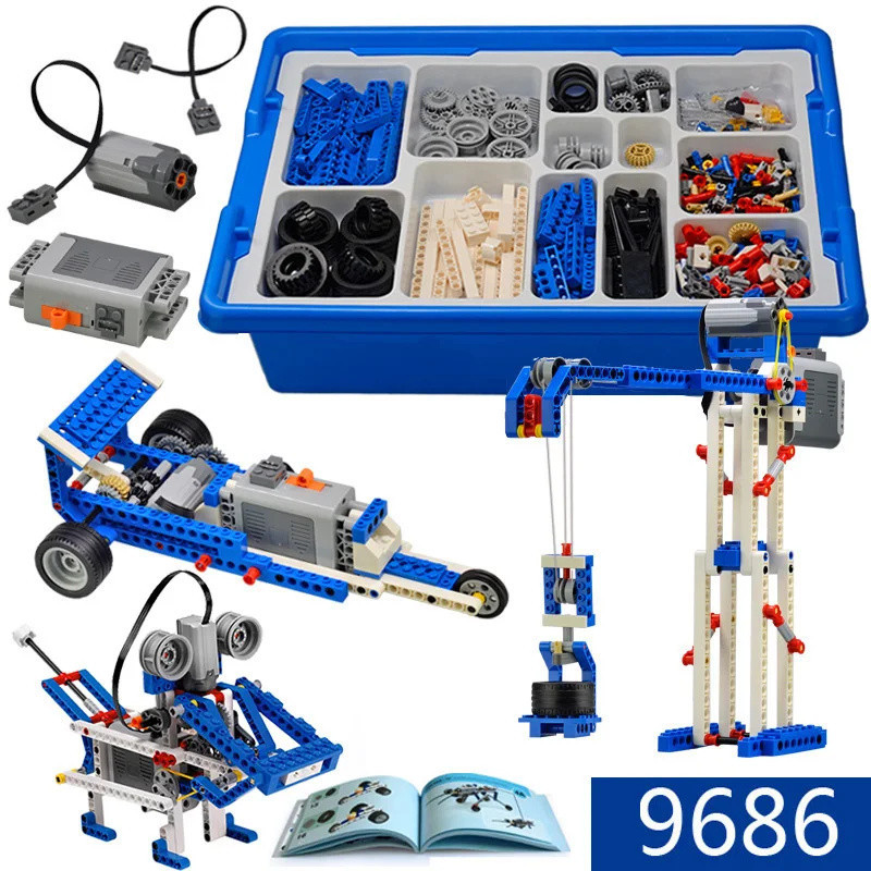 Educational and Dacta Building Blocks Kit 9686 Simple and Motorized Mechanisms Base Set MOC ...