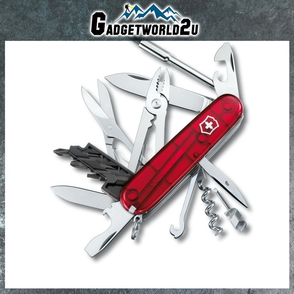 Victorinox CyberTool M (34) Red Translucent Multitool - 1.7725.T ...