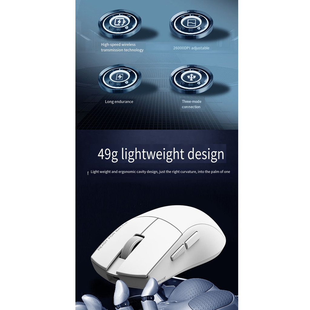 REDRAGON G49 PRO Wireless Wired Bluetooth Three-Mode Gaming Mouse ...