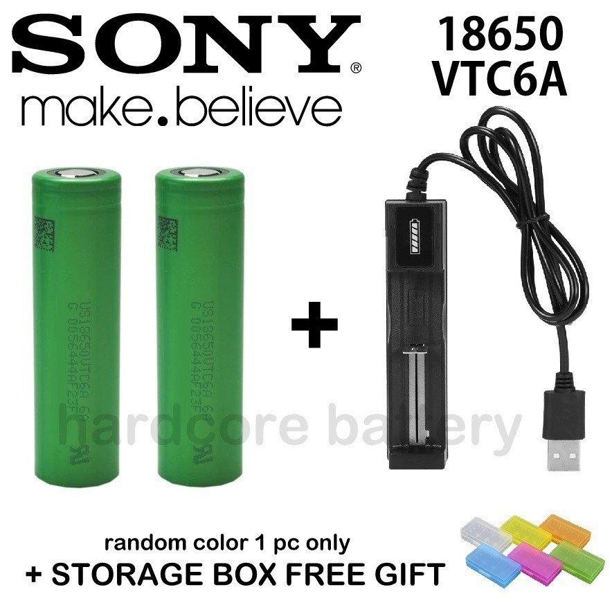 Sony 18650 VTC6A Rechargeable Lithium Ion 3000mAh 3100mAh 35A Battery ...