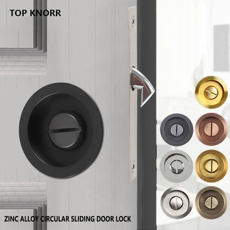 TOP KNORR Modern Invisible Hidden Hook Door Lock Zinc Alloy Sliding ...