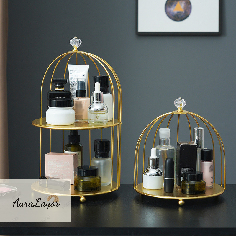 [AuraLayor] Iron Art Nordic Style Bird Cage Rack Cosmetic Storage Rack ...