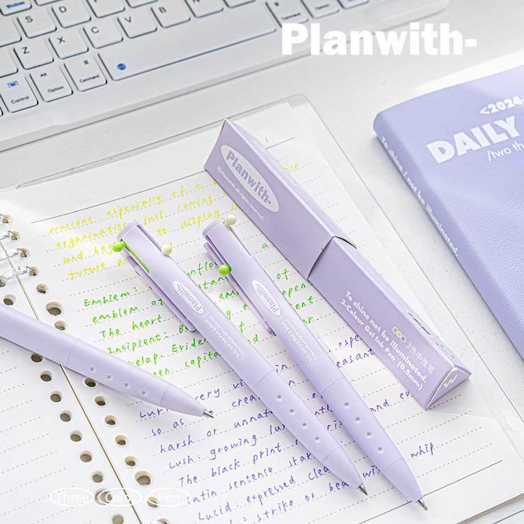 Planwith Sign Triangle Multi Color Gel Pen Purple 3 Color 0.5mm Press ...