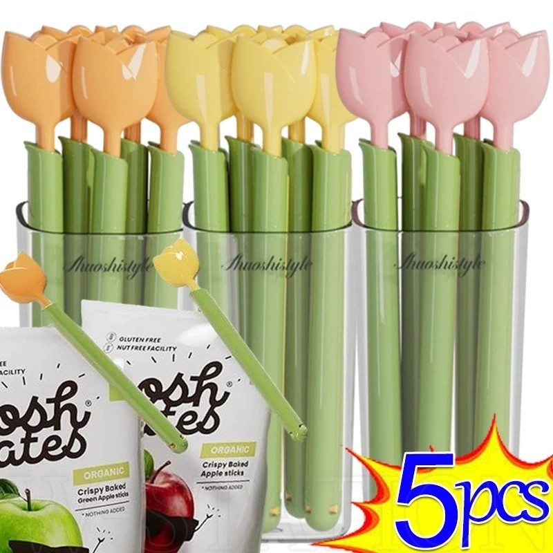 Light Luxury Tulip Sealing Clip - For Snacks, Fruits, Chip, Breads ...