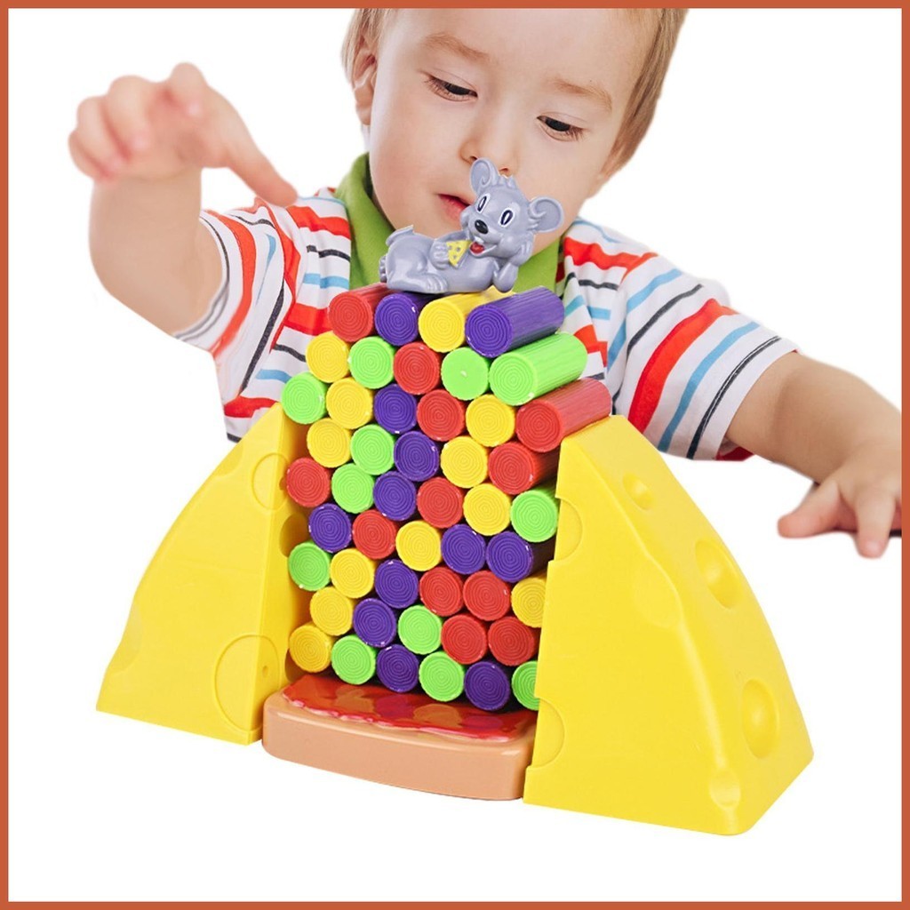 Stacking Blocks Game Colored Stacking Game Table Toy Preschool Learning ...