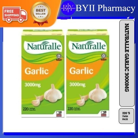 Naturalle Garlic 3000mg 220 Softgel /TWIN PACK ( Relieves Stomach Gas ...