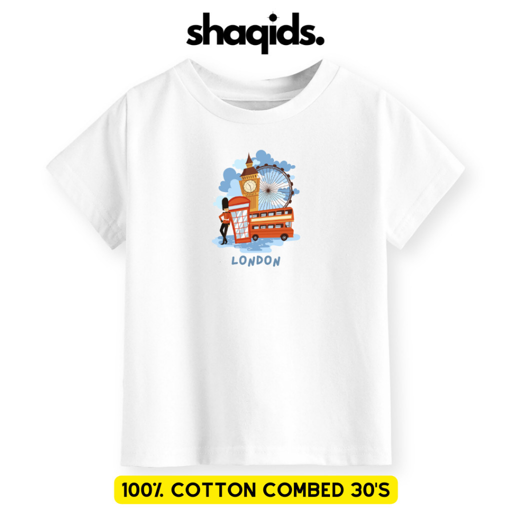 Unisex Short Sleeve Children's T-Shirt Ages 1-8 Years London Bus Motif ...