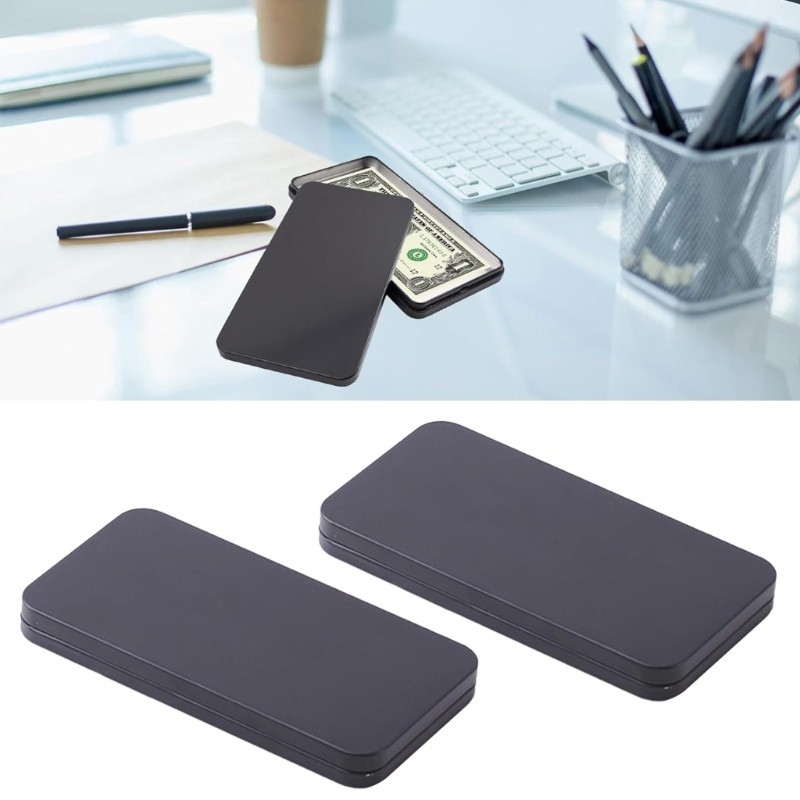 Winu 1 2pcsTinplate Cash Box Currency Sleeves Paper Money Holder ...