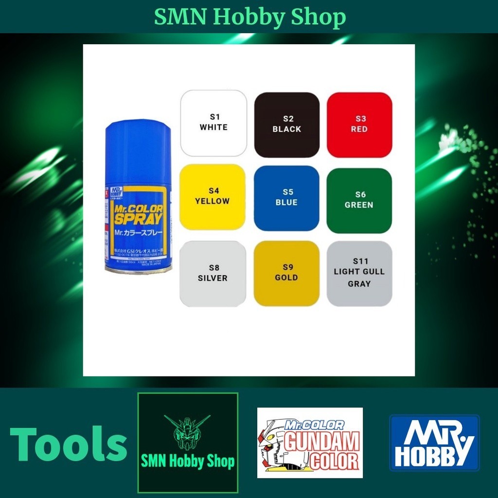 Paint Color Spray Can Gundam 40ml S1-S11 for Plastic Model Kits [Hobby Colour Model Tools] (Mr ...