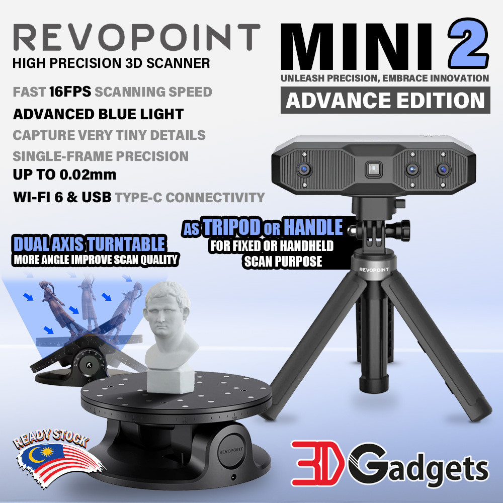 Revopoint MINI 2 - Advanced Edition Handheld 3D Scanner with Dual Axis ...