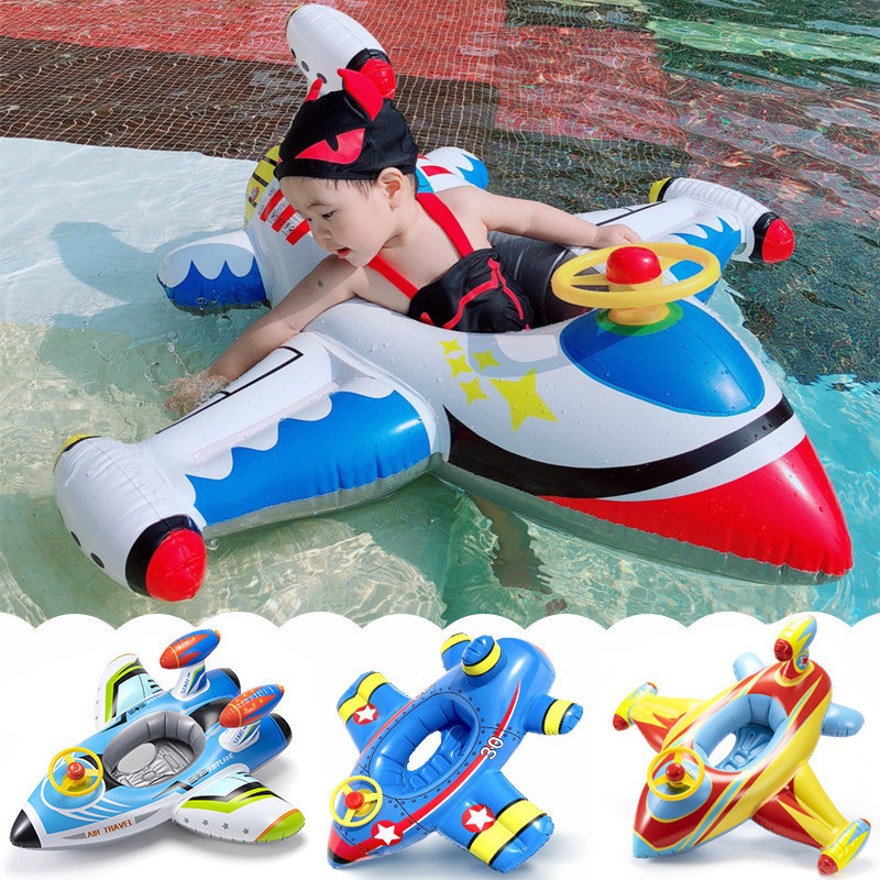 Multi Style Baby Inflatable Aeroplane Float Safety Ring Raft Swimming ...