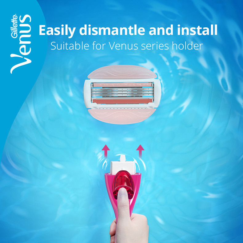 Gillette Women Razor Venus Breeze 3 Layers Stainless Steel Shaving ...