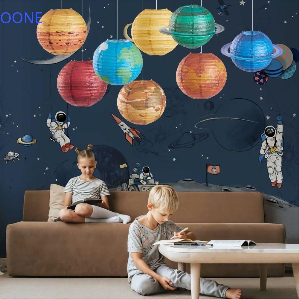 OONE Hanging Planet Paper Lanterns, Galaxy Space Theme Foldable Starry ...