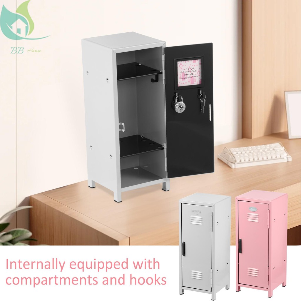 Mini Locker with Lock and Key Rustproof Metal Small Locker Portable ...