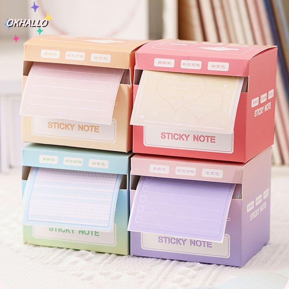 OKHALLO 256Pcs/Set Memo Pad, DIY Pull-out Design Sticky Note, Cute ...