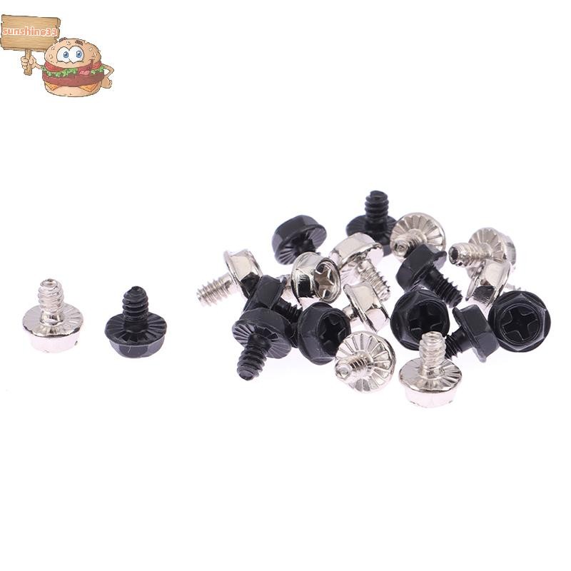 sun 100Pcs Toothed Hex Computer PC Case Hard Drive Motherboard Mounting ...
