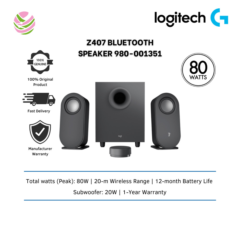 Logitech Z407 2.1 Bluetooth Computer Speakers with Subwoofer and ...
