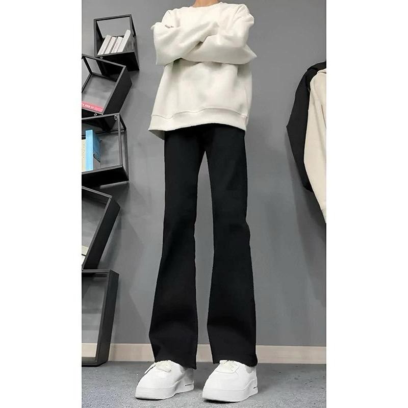 K2005 - Black jeans for unisex in autumn and winter 2025 new bootcut ...