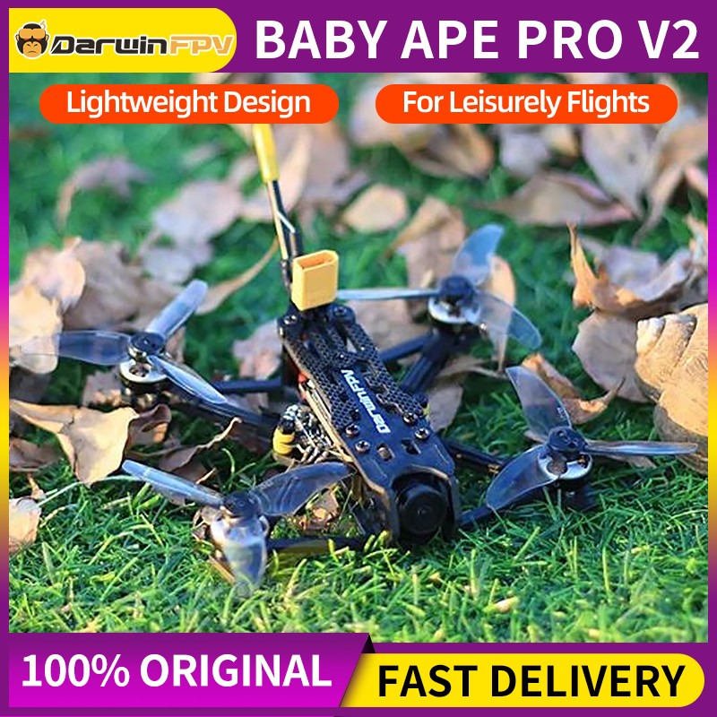 DarwinFPV Baby Ape Pro V2 FPV Drone PNP 142mm 3inch Quadcopter Caddx ...